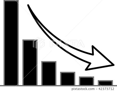 Graph Arrow Decrease Illustration Colorful - Stock Illustration ...