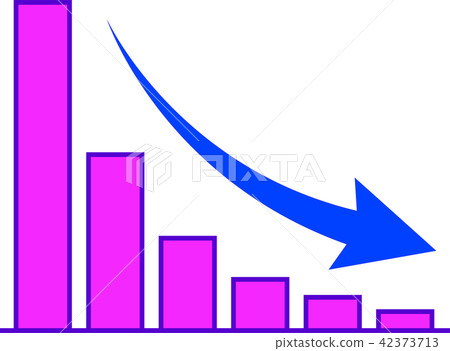 Graph Arrow Decrease Illustration Colorful - Stock Illustration [42373713] - PIXTA