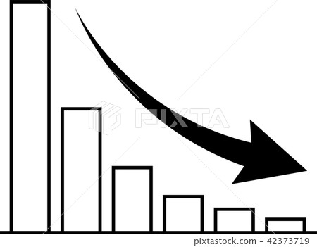 Graph Arrow Decrease Illustration Colorful - Stock Illustration ...
