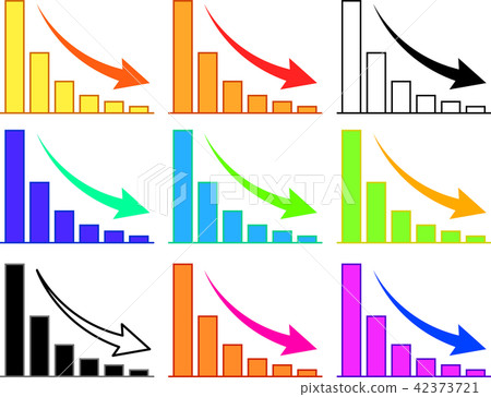 Graph Arrow Decrease Illustration Colorful - Stock Illustration [42373721] - PIXTA