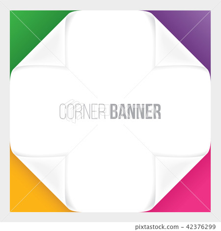 4 Color Corner Banner, Vector illustration - Stock Illustration ...