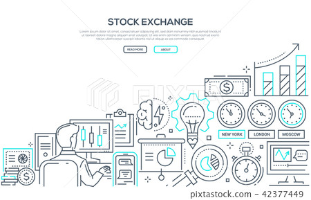 Stock exchange - modern line design style... - Stock Illustration ...