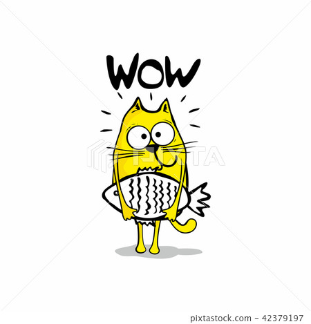 WOW cat - Stock Illustration [42379197] - PIXTA