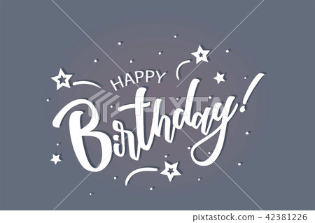 Happy Birthday lettering card, banner.... - Stock Illustration ...