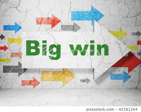 Business concept: arrow with Big Win on grunge... - Stock Illustration ...