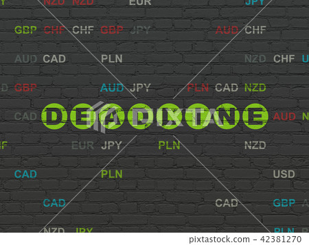 Business concept: Deadline on wall background - Stock Illustration ...