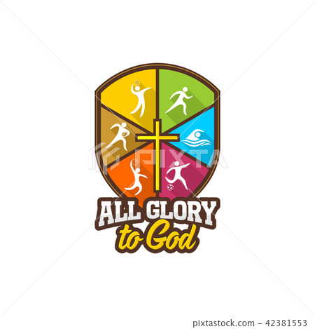 Athletic Christian logo. Sports symbols - Stock Illustration [42381553 ...