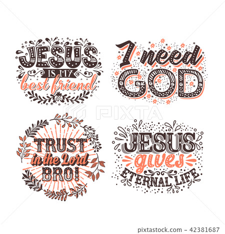 Christian Illustrations, typography, lettering - Stock Illustration ...