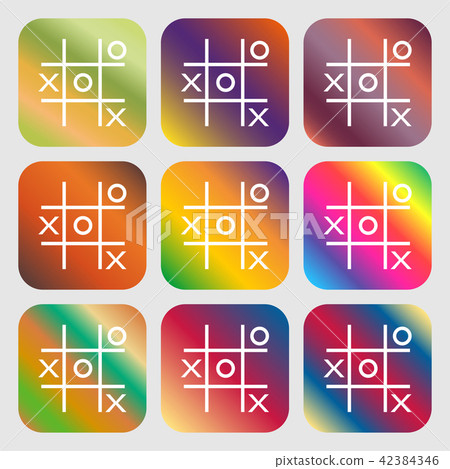 Tic tac toe game vector icon . Nine buttons with b-插圖素材 [42384346 ...