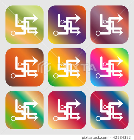 Transfer icon . Nine buttons with bright gradients - Stock Illustration ...