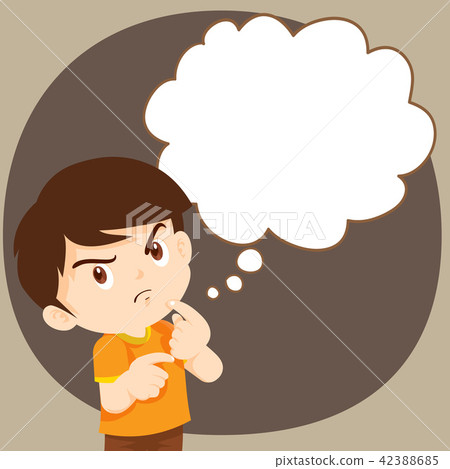 children boy thinking actions - Stock Illustration [42388685] - PIXTA