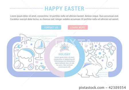 Website Banner and Landing Page of Happy Easter.-插圖素材 [42389354] - PIXTA圖庫