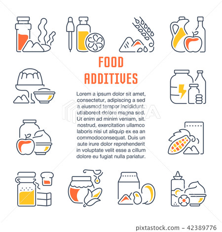 Website Banner and Landing Page of Food Additives. - Stock Illustration ...