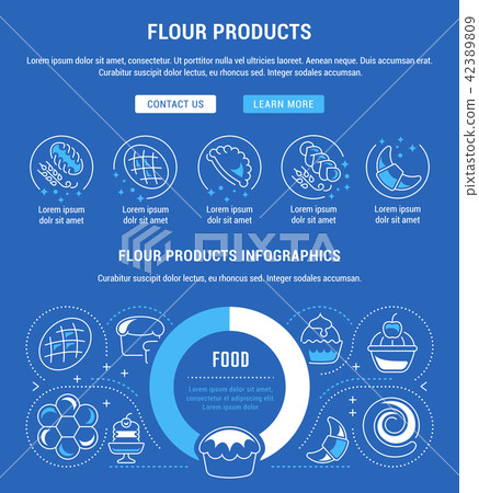 Website Banner and Landing Page of Flour Products. - Stock Illustration ...