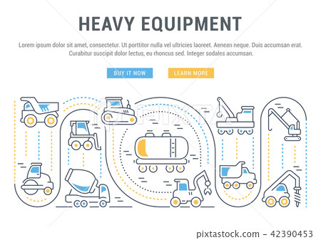 Website Banner of Heavy Equipment. - Stock Illustration [42390453] - PIXTA