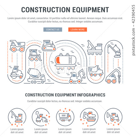 Website Banner of Construction Equipment. - Stock Illustration ...