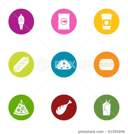 Provision icons set, flat style - Stock Illustration [42395846] - PIXTA