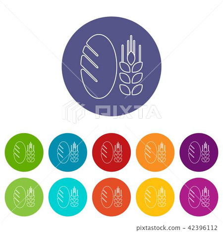 Bread wheat icons set vector color - Stock Illustration [42396112] - PIXTA