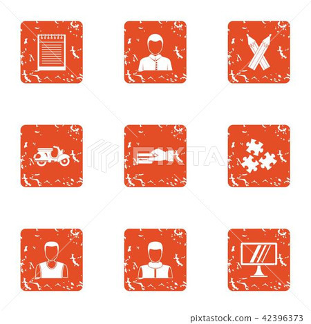 Clarification icons set, grunge style - Stock Illustration [42396373 ...