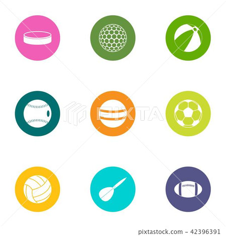 Game equipment icons set, flat style - Stock Illustration [42396391 ...