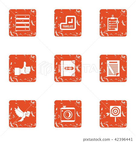 Transmittal icons set, grunge style - Stock Illustration [42396441] - PIXTA