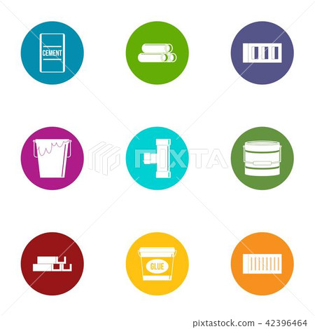 Adhesive icons set, flat style - Stock Illustration [42396464] - PIXTA