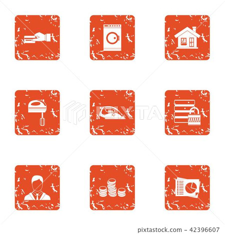 Residential building maintenance icons set,... - Stock Illustration ...