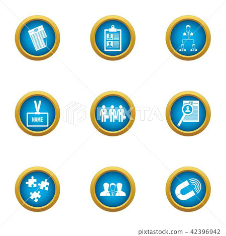 Endeavor icons set, flat style - Stock Illustration [42396942] - PIXTA