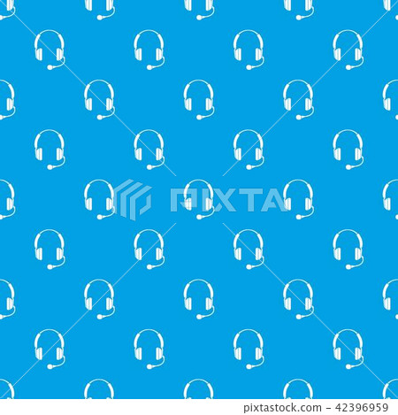 Headphones pattern vector seamless blue - Stock Illustration [42396959 ...