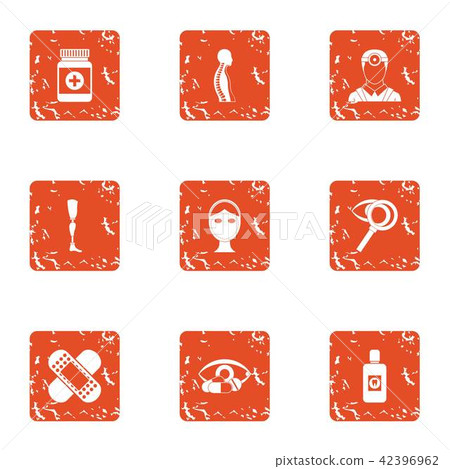 Steady state icons set, grunge style-插圖素材 [42396962] - PIXTA圖庫