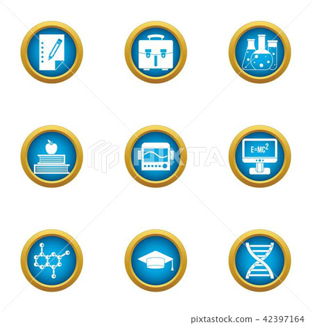 Scientific man icons set, flat style - Stock Illustration [42397164 ...