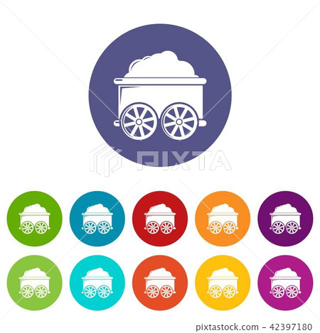 Train wagon icons set vector color - Stock Illustration [42397180] - PIXTA