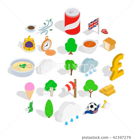 Colonies icons set, isometric style - Stock Illustration [42397279] - PIXTA