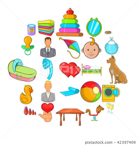 Age icons set, cartoon style - Stock Illustration [42397409] - PIXTA