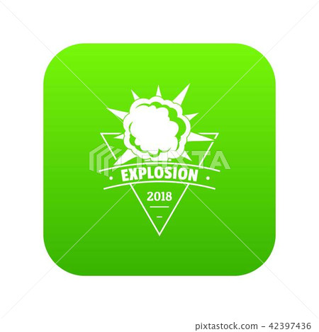 Powerful explosion icon green vector - Stock Illustration [42397436 ...