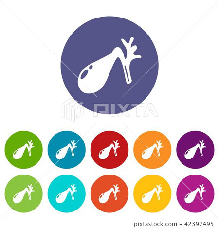 Gallbladder icons set vector color - Stock Illustration [42397495] - PIXTA