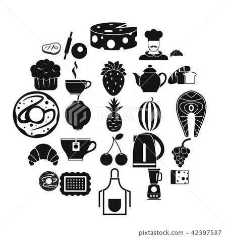 Edible icons set, simple style - Stock Illustration [42397587] - PIXTA
