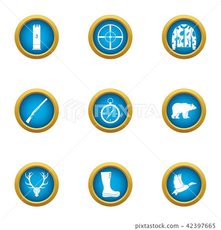 Pursue icons set, flat style - Stock Illustration [42397665] - PIXTA