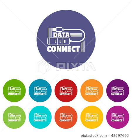 Data connect icons set vector color - Stock Illustration [42397693] - PIXTA