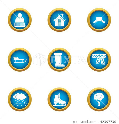 Chilly icons set, flat style - Stock Illustration [42397730] - PIXTA