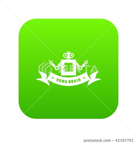 Robot brain icon green vector - Stock Illustration [42397781] - PIXTA