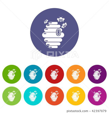 Swarm icons set vector color - Stock Illustration [42397879] - PIXTA