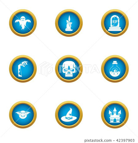 Spell icons set, flat style - Stock Illustration [42397903] - PIXTA