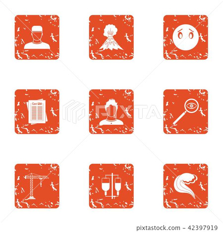 Rebuild icons set, grunge style - Stock Illustration [42397919] - PIXTA