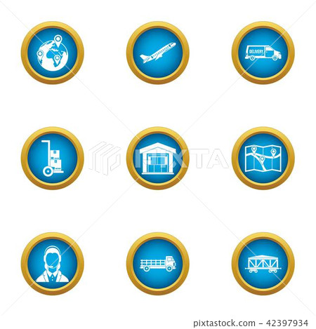 Storage room icons set, flat style - Stock Illustration [42397934] - PIXTA