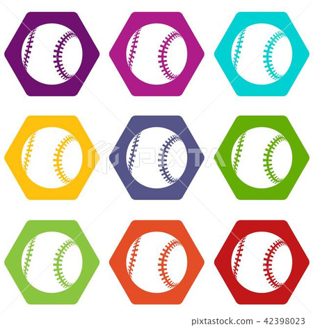 Baseball icons set 9 vector - Stock Illustration [42398023] - PIXTA