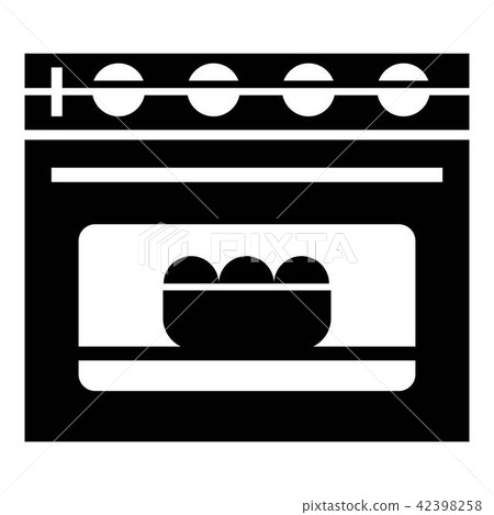 Cooked bread in oven icon, simple style - Stock Illustration [42398258 ...