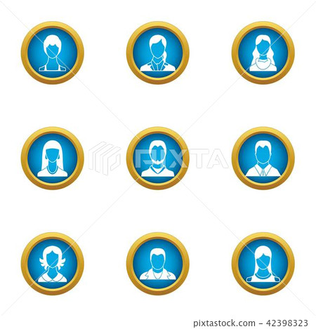 Personnel icons set, flat style - Stock Illustration [42398323] - PIXTA