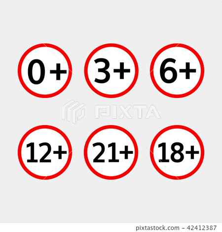 age limit vector icons set-插圖素材 [42412387] - PIXTA圖庫