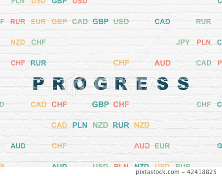 Business concept: Progress on wall background - Stock Illustration ...
